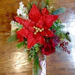 Christmas Cemetery Cross, Cemetery Cross, Floral Cemetery Arrangement ...