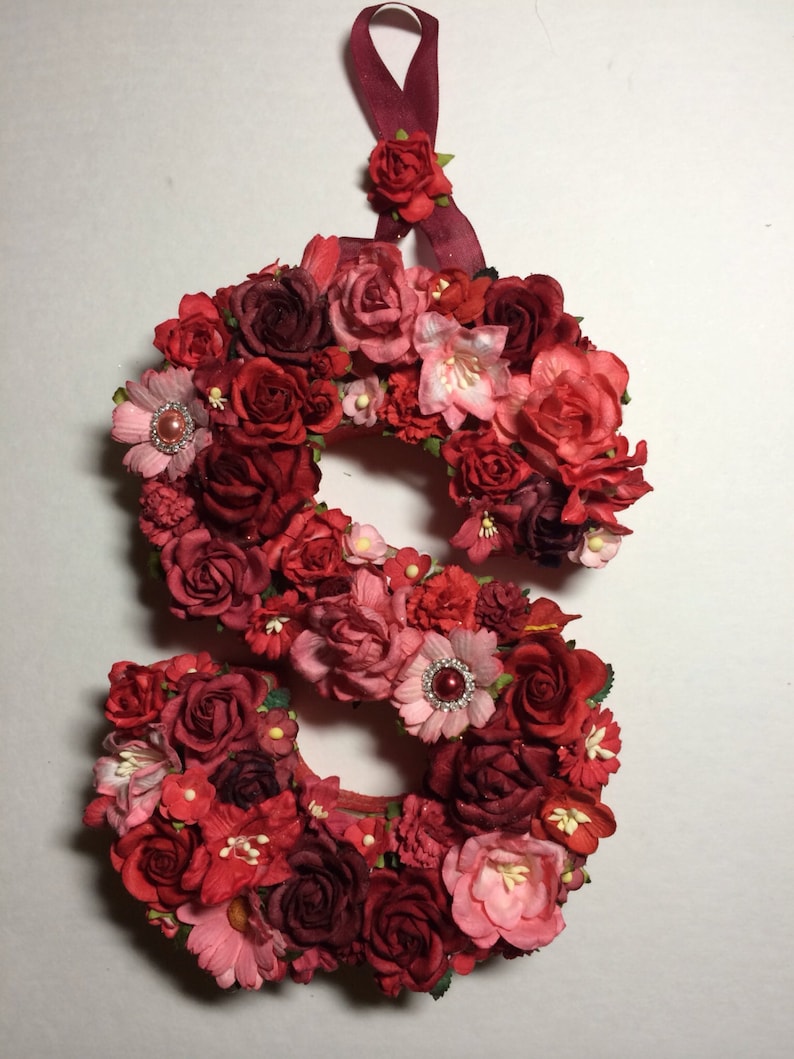 Custom Floral Letter Monogram Paper Flower Initial in Your - Etsy