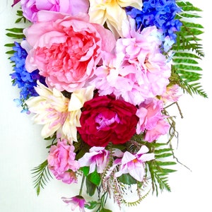 Silk Floral Swag , Floral Swag, Door Swag, Floral Wall Swag, Spring ...