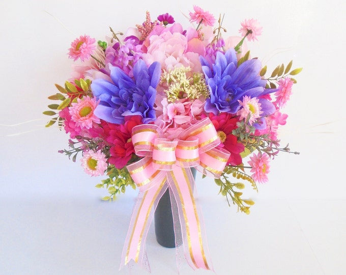 Spring Cemetery Arrangement, Cemetery Cone, Graveside Flowers, Mother's ...