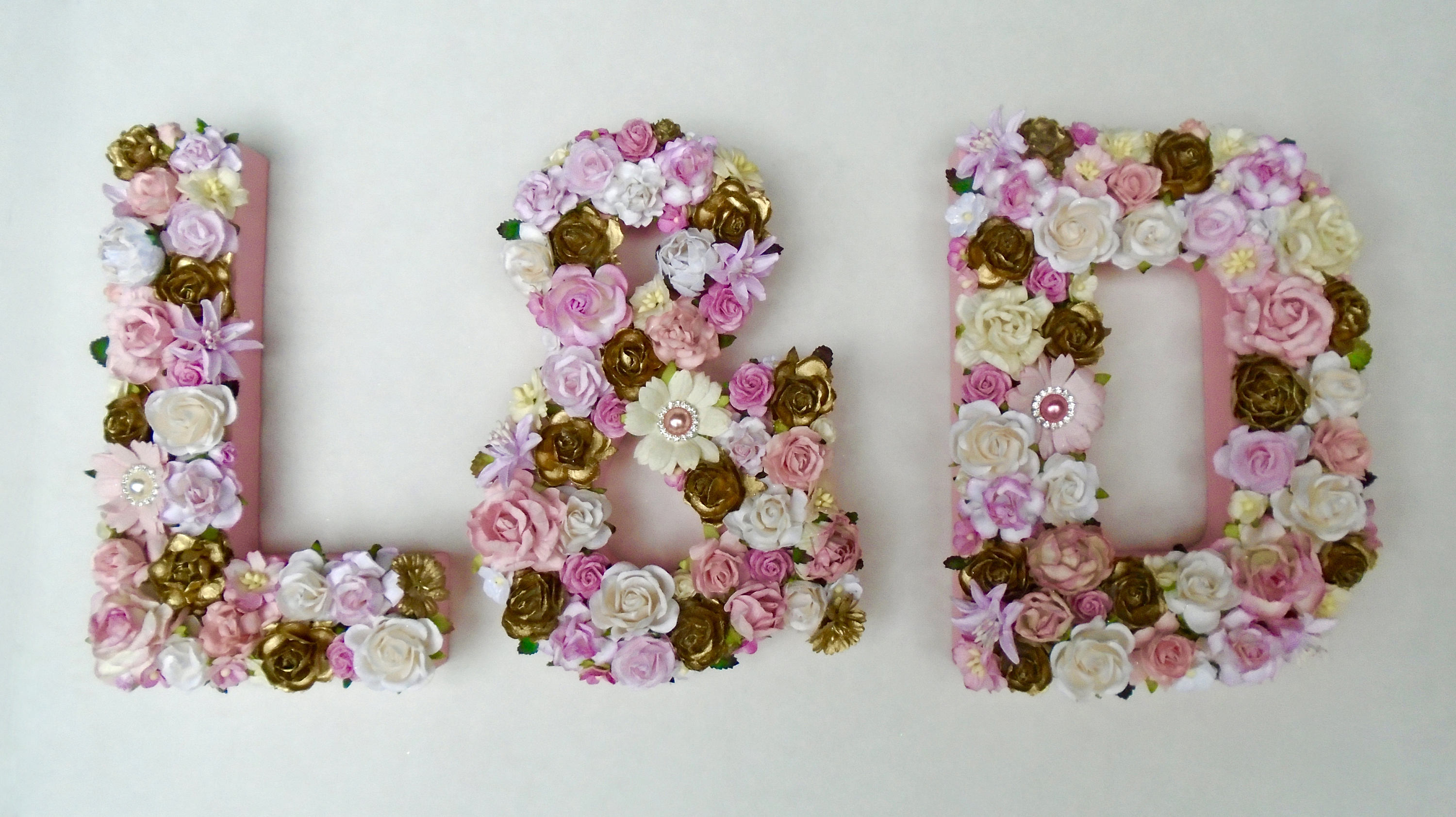 Custom Floral Letter Couple Initials - Bridal Shower Decor, Wedding ...