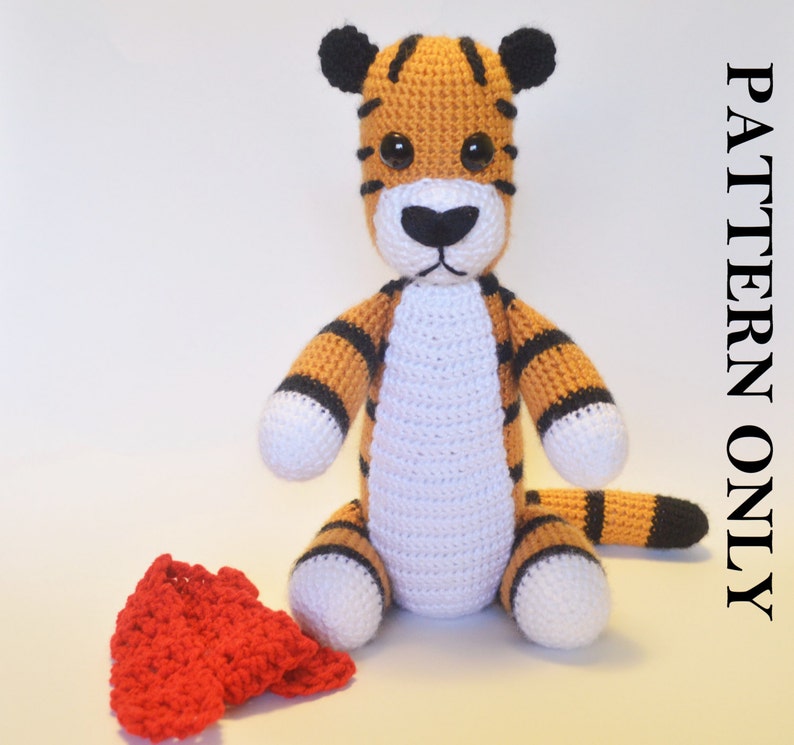 PATTERN: Crochet Tiger Pattern. (with Removable Scarf) Crochet Tiger ...