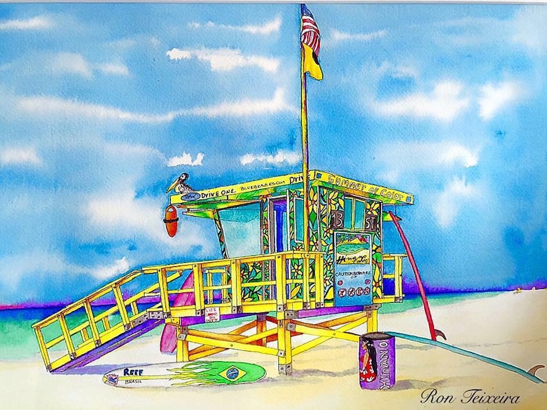 Summer of Color - Watercolor on Canvas or Watercolor Paper - Etsy