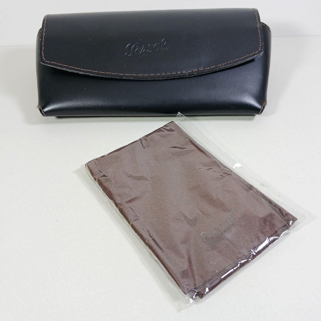Persol Original Eye/sun Glasses Black Semi Hard Protective Case & Cloth ...