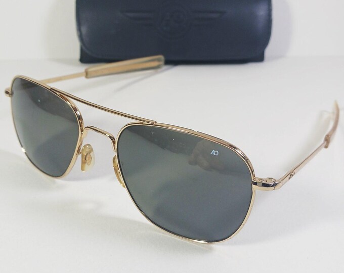 American Optical AO Original Pilot 57-20 140 Gold Aviator US Made ...