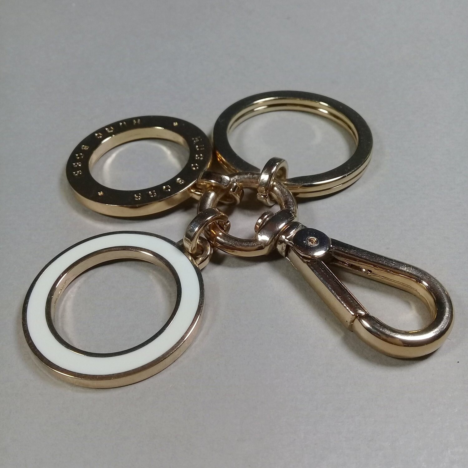 Hugo Boss Vintage Gold/enamel Key Ring Port Clé Charm in Original Case ...