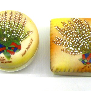 Carlton Ware Lucky White Heather Pill or Trinket Boxes From Hastings ...