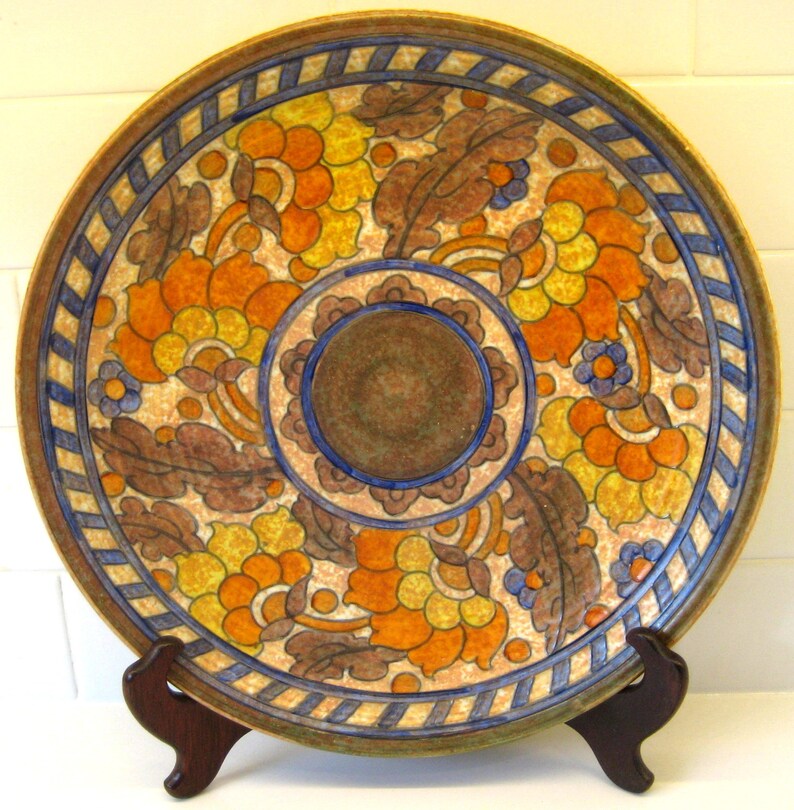 Charlotte Rhead 12.5 Inch, 32 Cm Crown Ducal Byzantine Pattern Art Deco ...