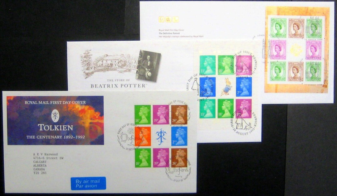 Great Britain GB Machin Stamps, 3 Prestige Booklet Pane First Day ...