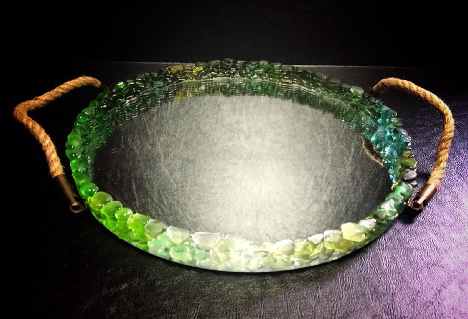 Sea Glass Tray/ Beach Decore Sea Glass Platter/ Nautical - Etsy