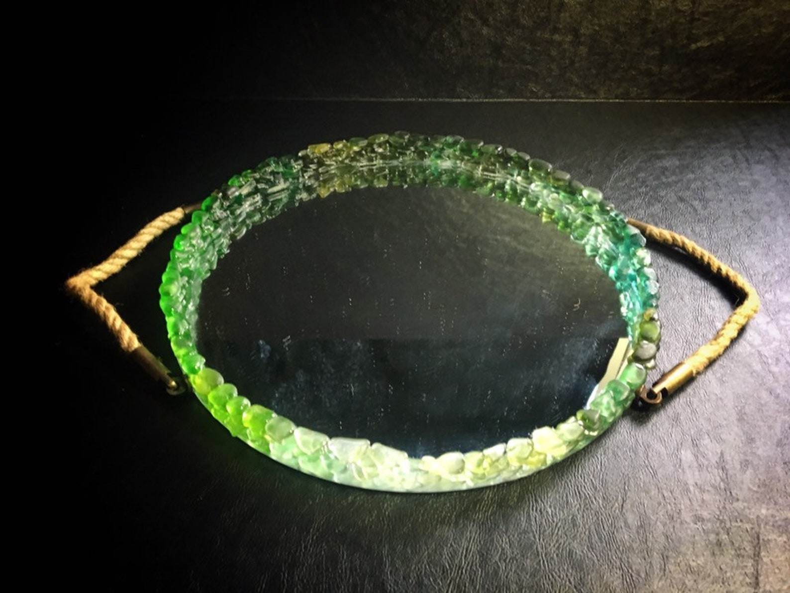 Sea Glass Tray/ Beach Decore Sea Glass Platter/ Nautical - Etsy