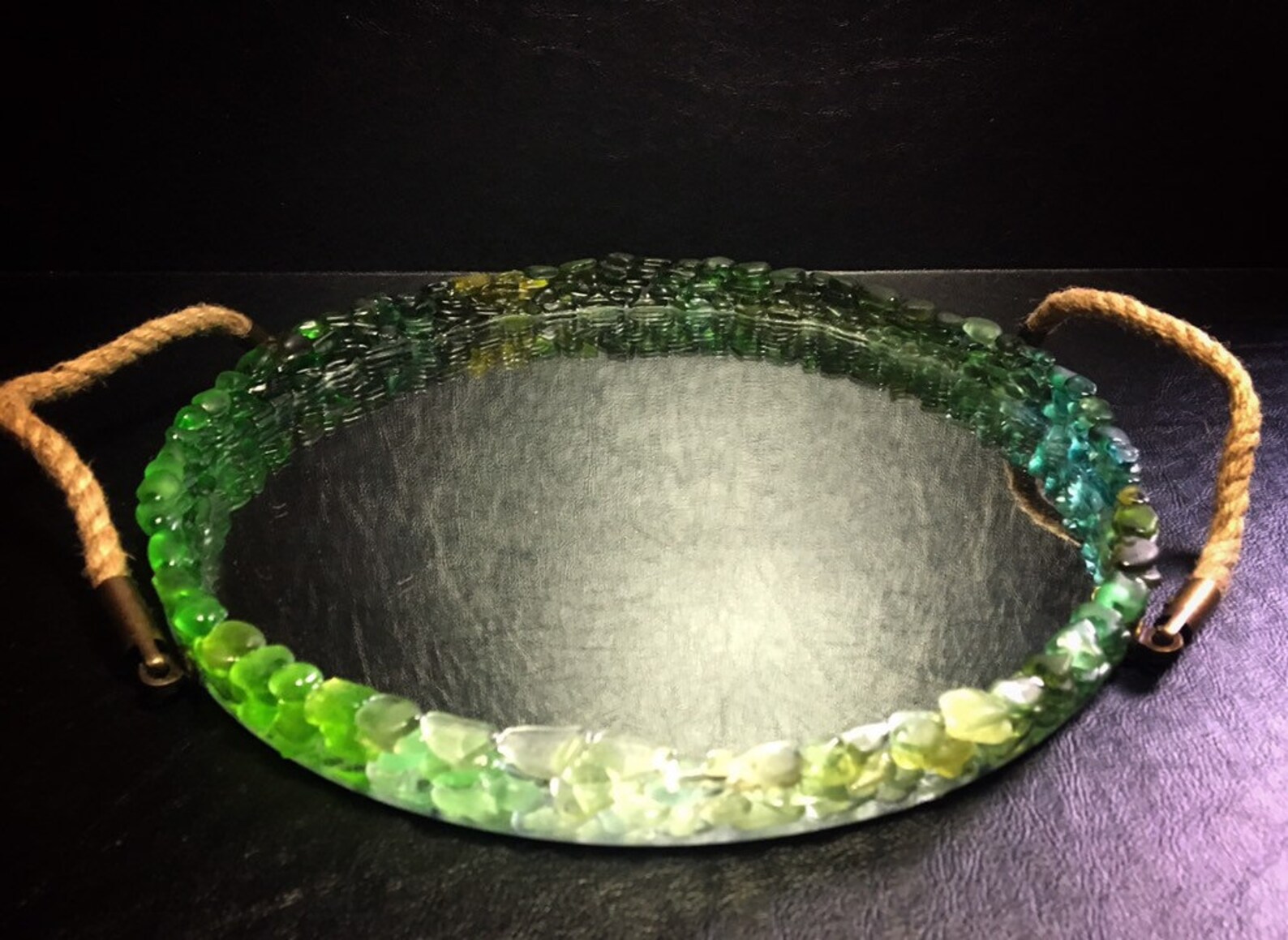 Sea Glass Tray/ Beach Decore Sea Glass Platter/ Nautical - Etsy