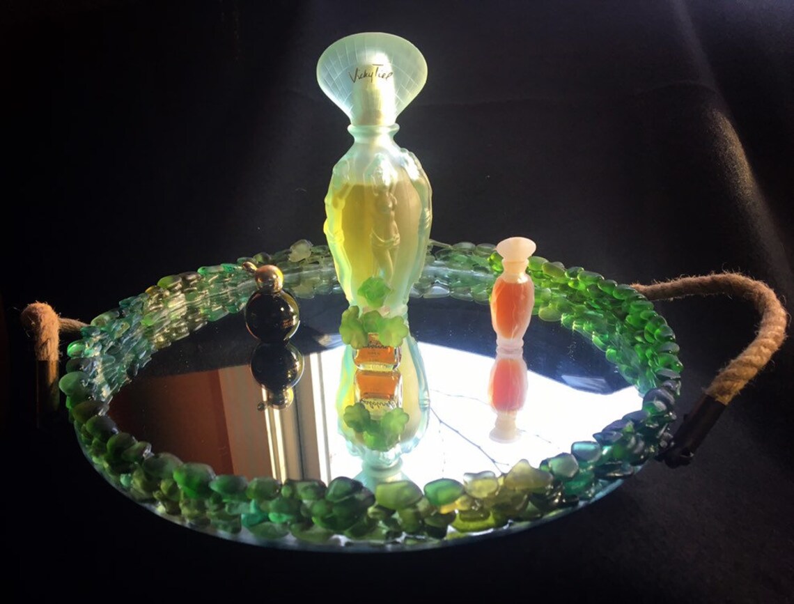 Sea Glass Tray/ Beach Decore Sea Glass Platter/ Nautical - Etsy