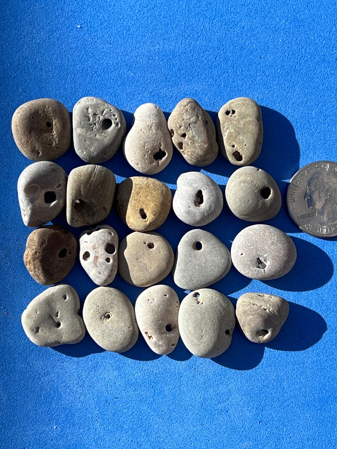 Lot of 20 Hag Stones Holey Stones Natural Holed Beach Stones Jewelry ...