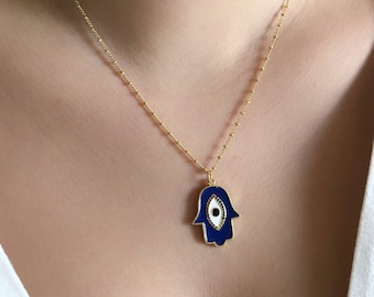 Mano De Fatima Necklace Hand of God Gold Hand of Fatima Chain | Etsy
