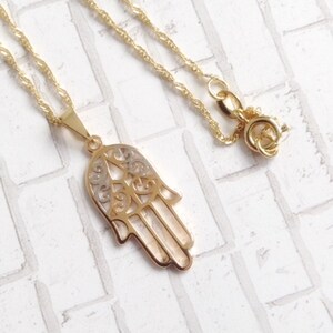 Mano De Fatima Necklace Hand of God Gold Hand of Fatima Chain Minimal ...