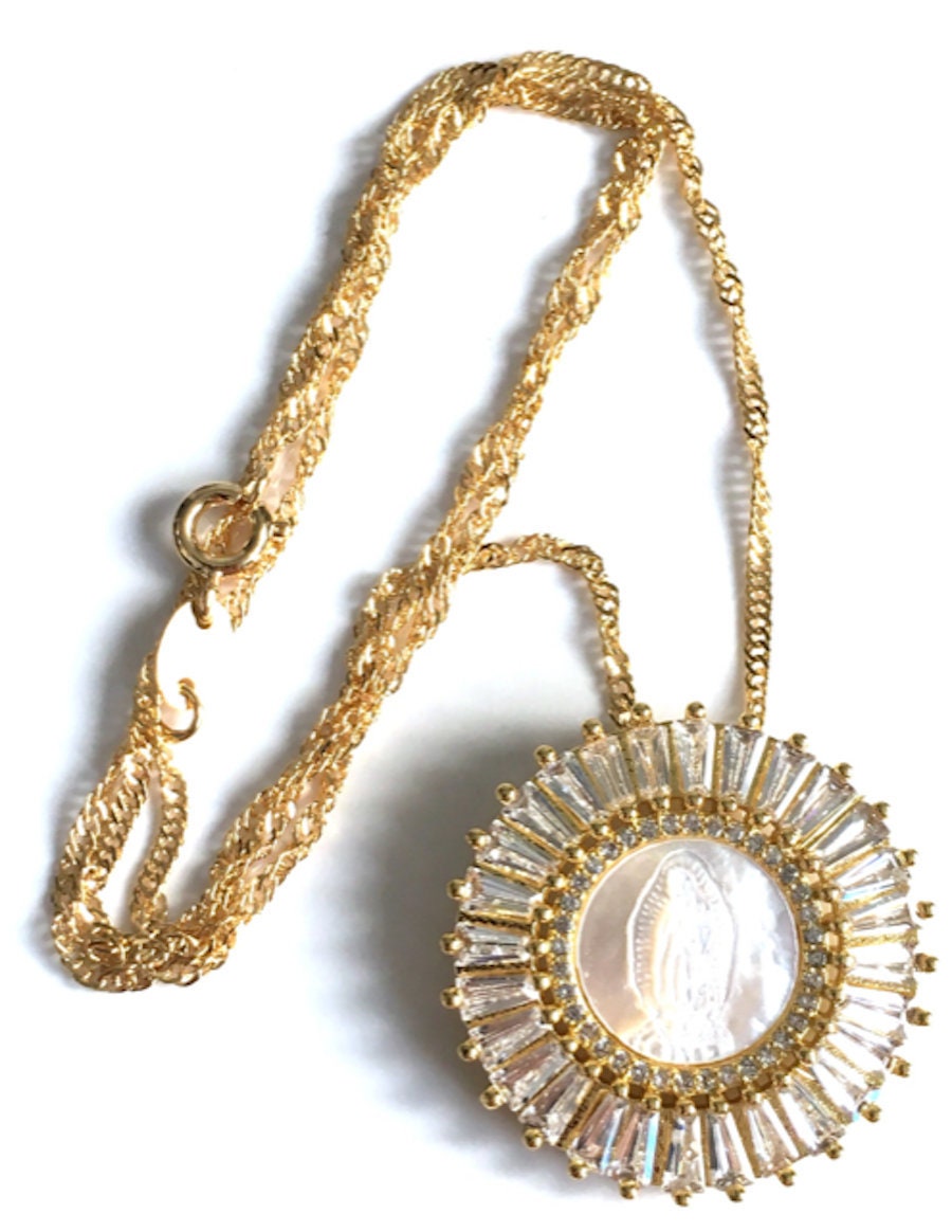 Catholic Pendant Necklace Our Lady Of Guadalupe Mother of | Etsy