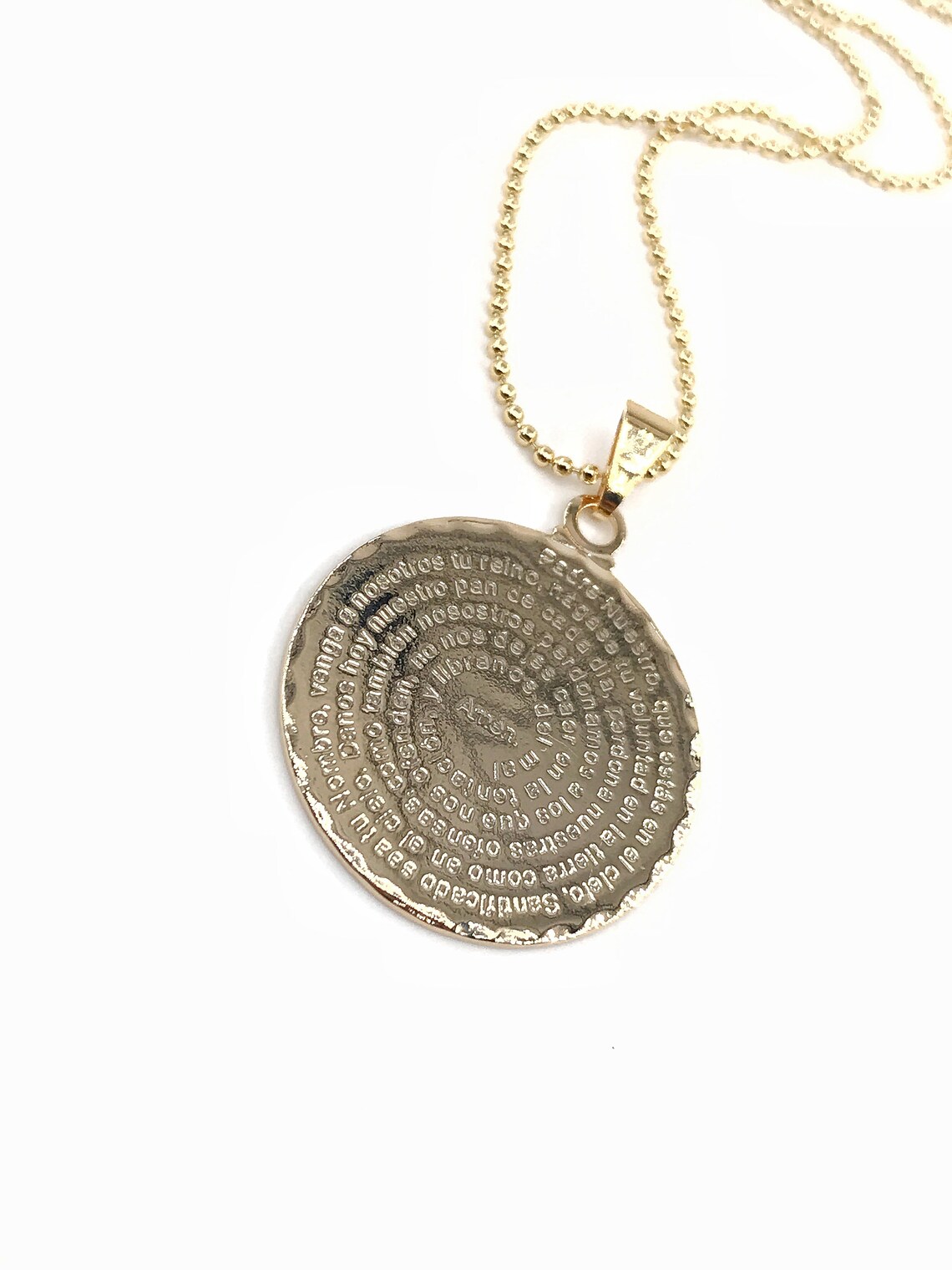 Our Lord Pray Necklace Our Father Prayer Pendant Gold Plated - Etsy