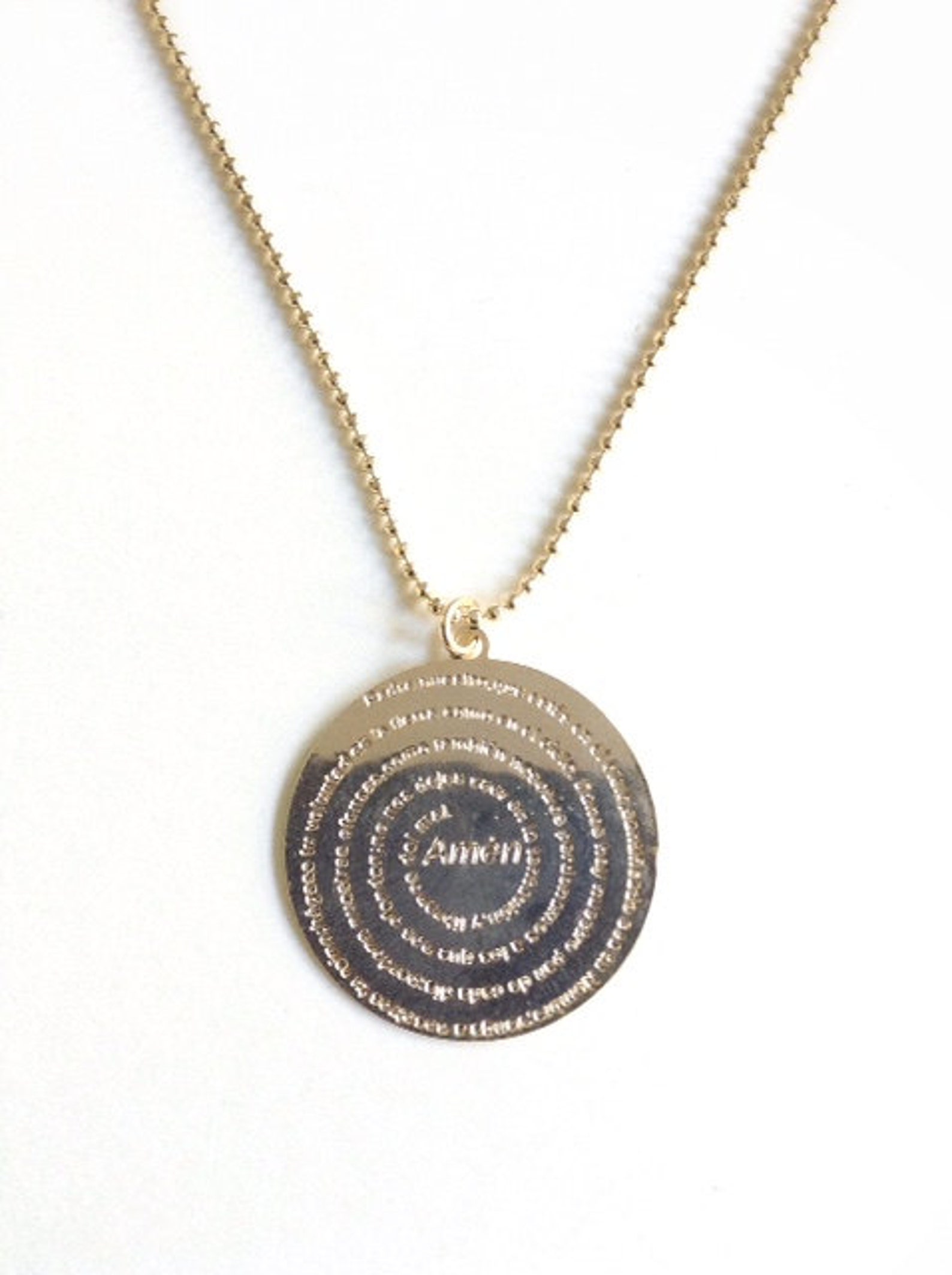 Our Lord Pray Necklace Our Father Prayer Pendant Gold Plated - Etsy