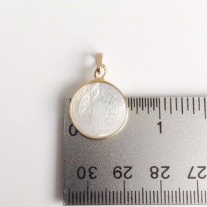 Saint Benedict Shell Medals, Mother of Pearl St Benedict Pendant, San ...