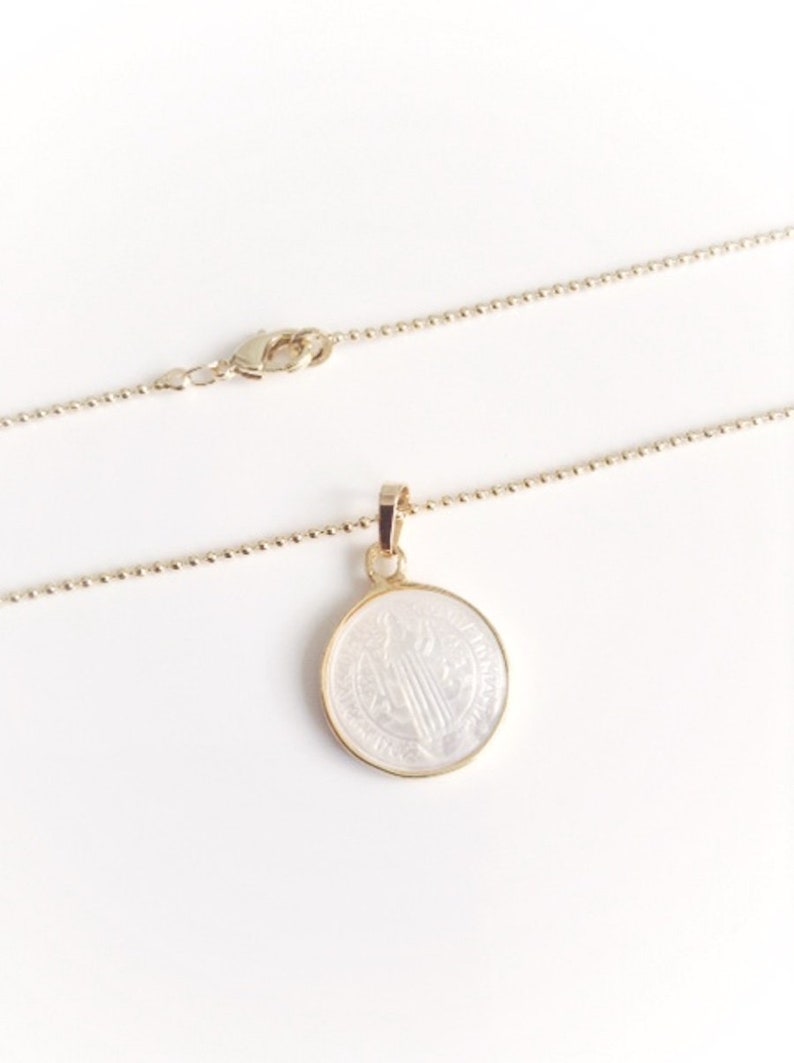 Saint Benedict Shell Medals Mother of Pearl St Benedict - Etsy