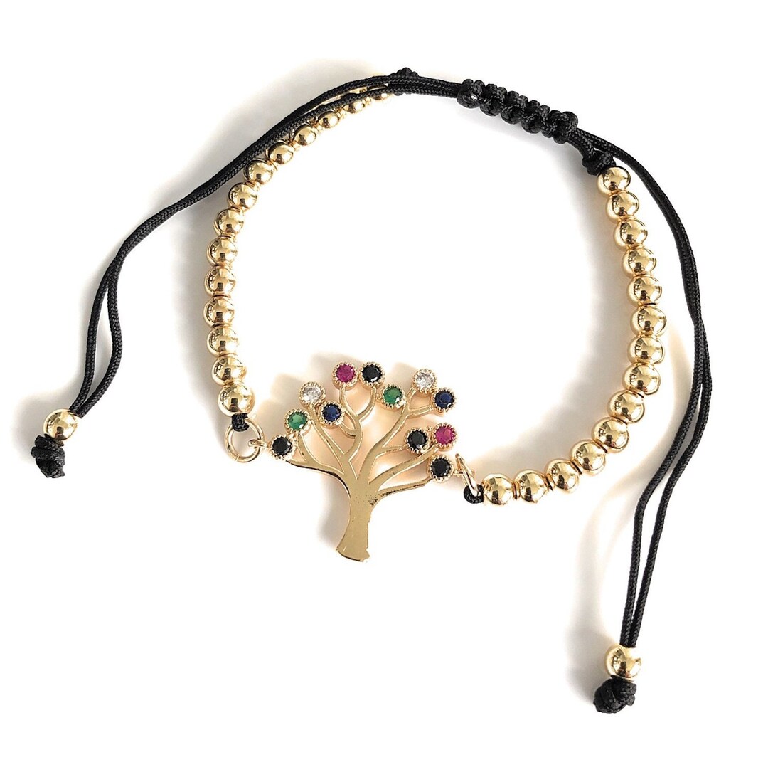 Tree of Life Bracelet, Tree Charm Bracelet, Tree of Life Cubic Zirconia ...