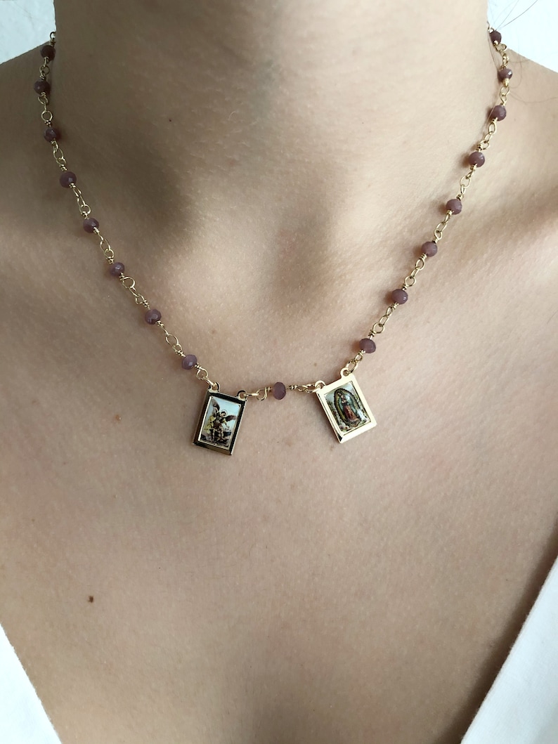 Religious Jewelry, Catholic Scapular Purple Necklace, Our Lady of ...