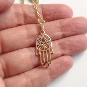 Mano De Fatima Necklace Hand of God Gold Hand of Fatima Chain Minimal ...