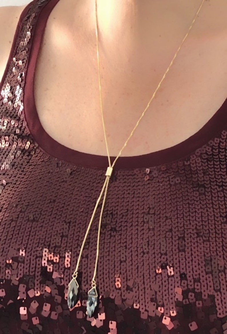 Y Shape Necklace Lariat Long Necklace Gold Bolo Necklace - Etsy