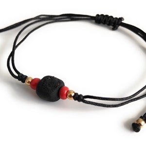 Simple Genuine Azabache Charm, Red String Protection Bracelet, Jet ...