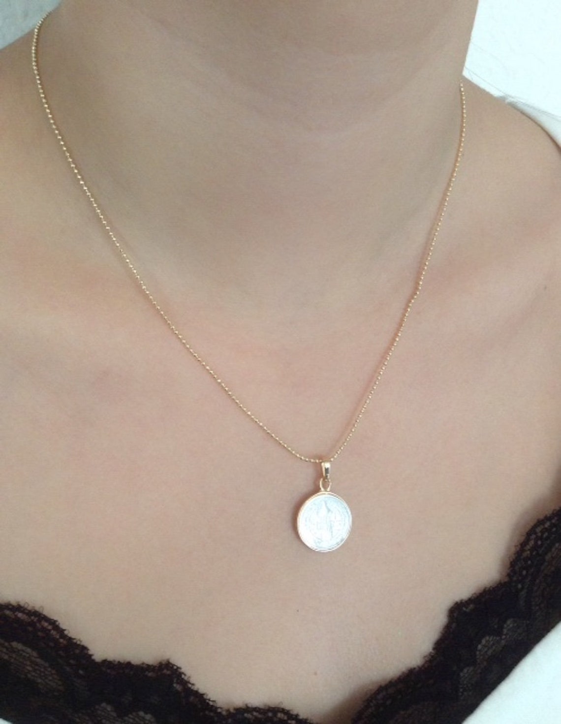 Saint Benedict Shell Medals Mother of Pearl St Benedict | Etsy