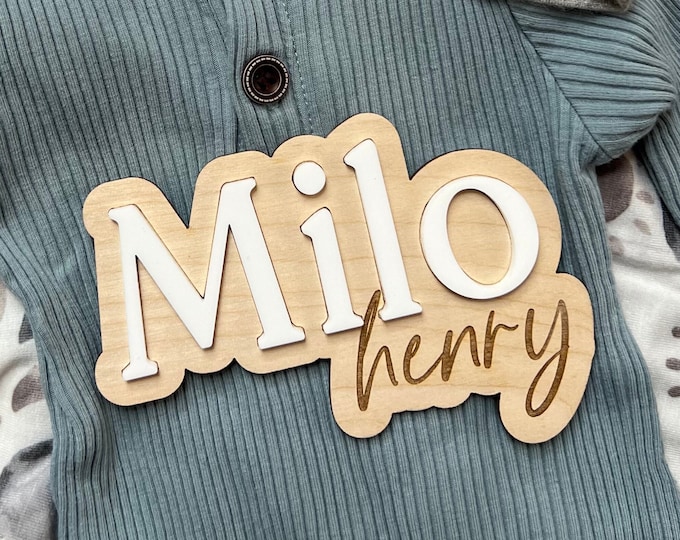Acrylic Baby Name Sign | Custom Baby Name Announcement | Personalized ...