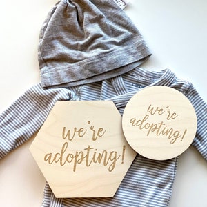 We're Adopting Sign | Adoption Announcement | Adoption Photo Prop - Etsy