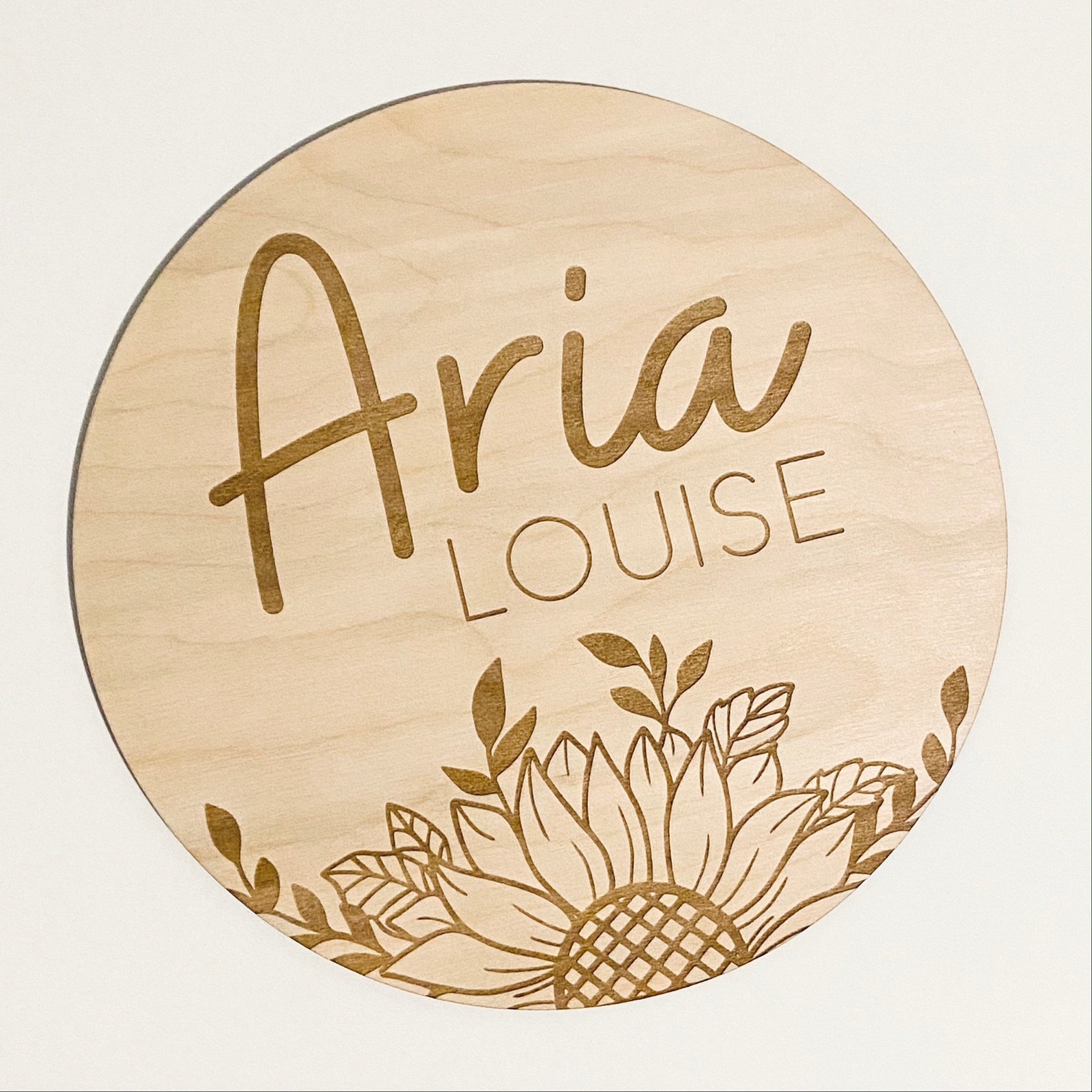Sunflower Name Sign Custom Wood Baby Name Sign Floral | Etsy