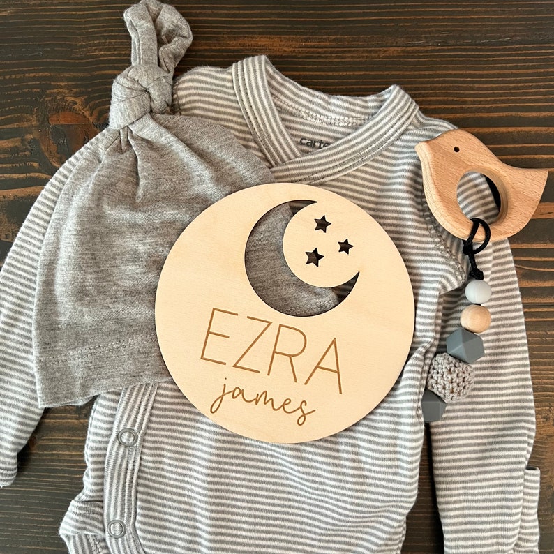 Moon Name Sign Gender Neutral Baby Name Sign Personalized | Etsy