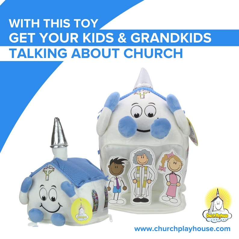 Let's Play Church Toy Plush - Cute Plush Church With Zipper Compartment ...