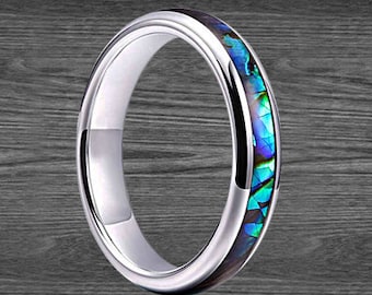 Abalone Wedding Ring | Etsy