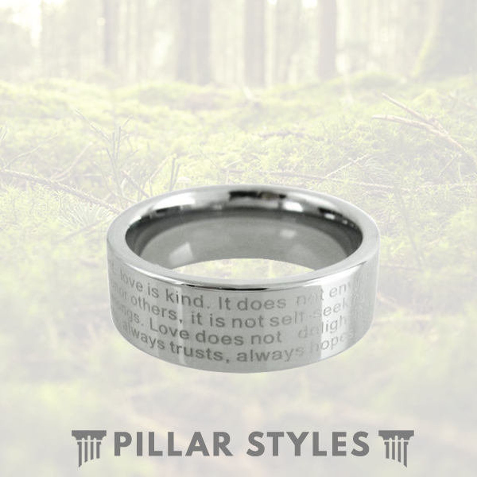 Tungsten Christian Rings Bible Verse Ring 6mm/4mm Mens | Etsy