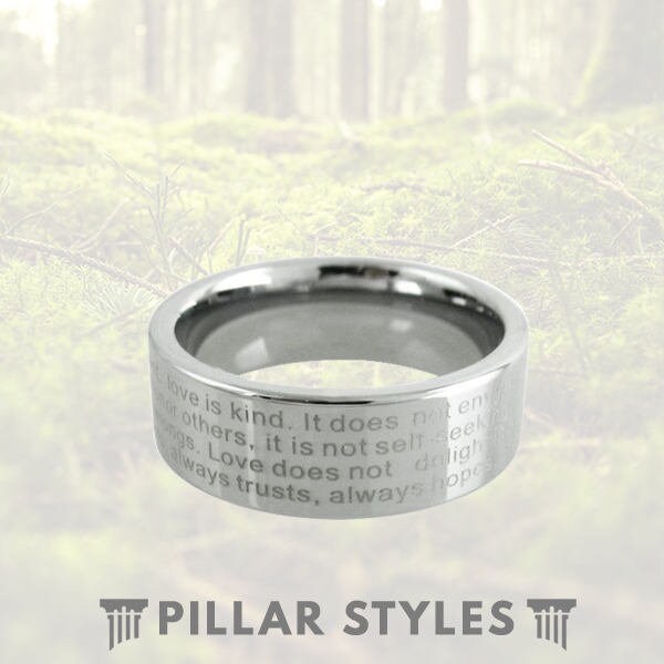 Tungsten Christian Rings Bible Verse Ring 6mm/4mm Mens | Etsy