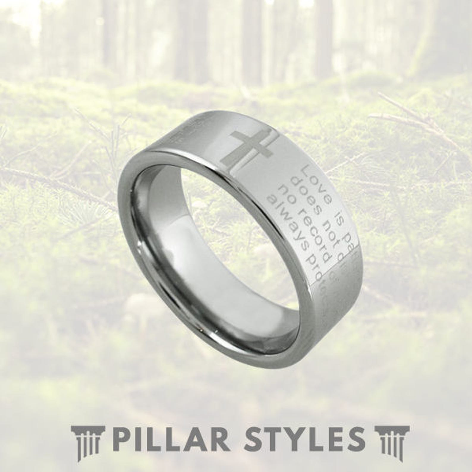 Tungsten Christian Rings Bible Verse Ring 6mm/4mm Mens | Etsy