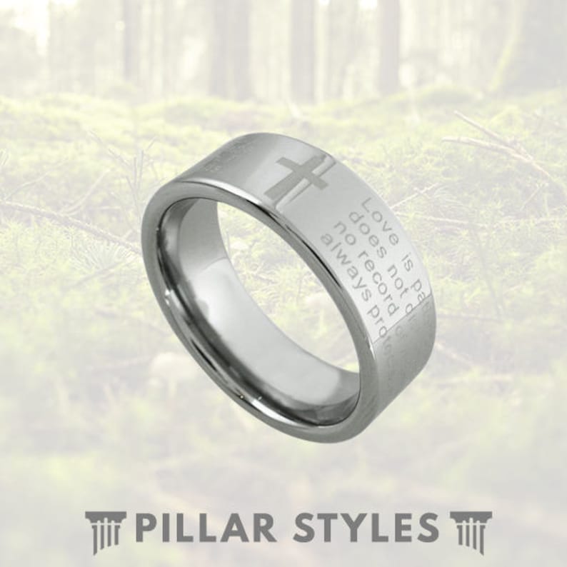 Tungsten Christian Rings Bible Verse Ring 6mm/4mm Mens | Etsy