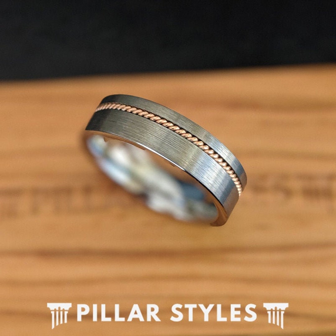6mm Guitar String Ring Mens Wedding Band Guitar Ring - Unique Mens Ring ...
