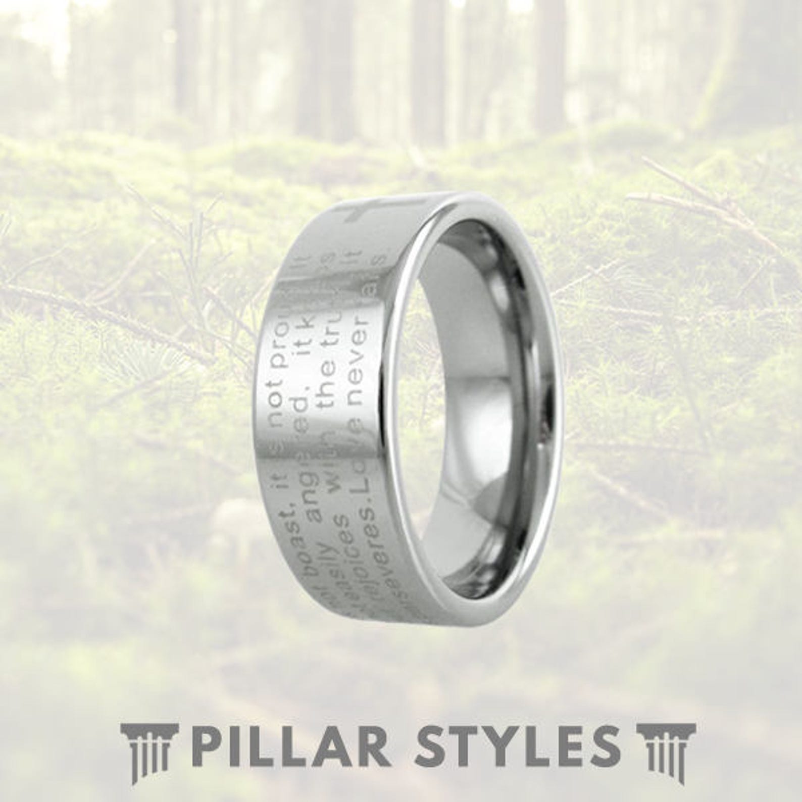 Tungsten Christian Rings Bible Verse Ring 6mm/4mm Mens | Etsy