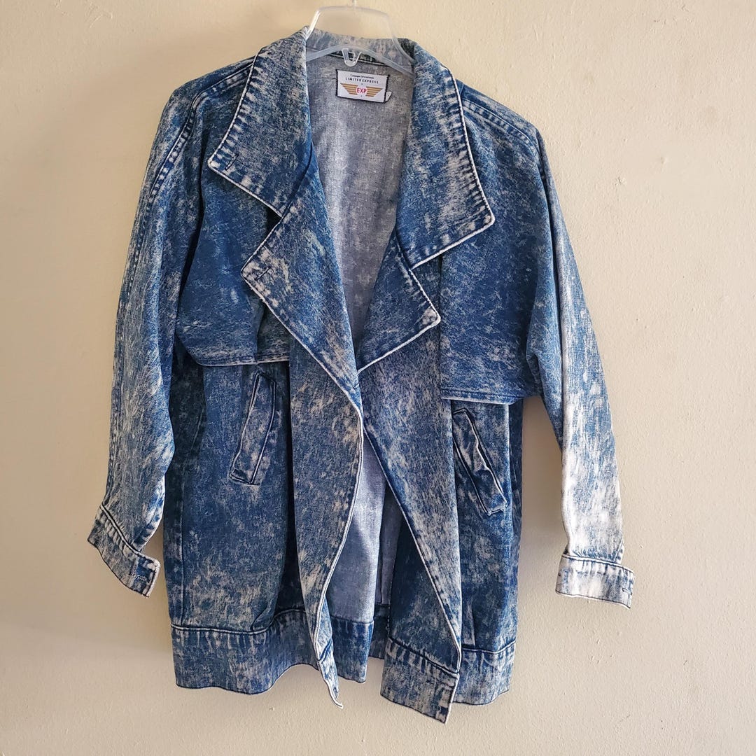 Vintage Limited Express Acid Wash Denim Coat Jacket Large L Women's - Etsy