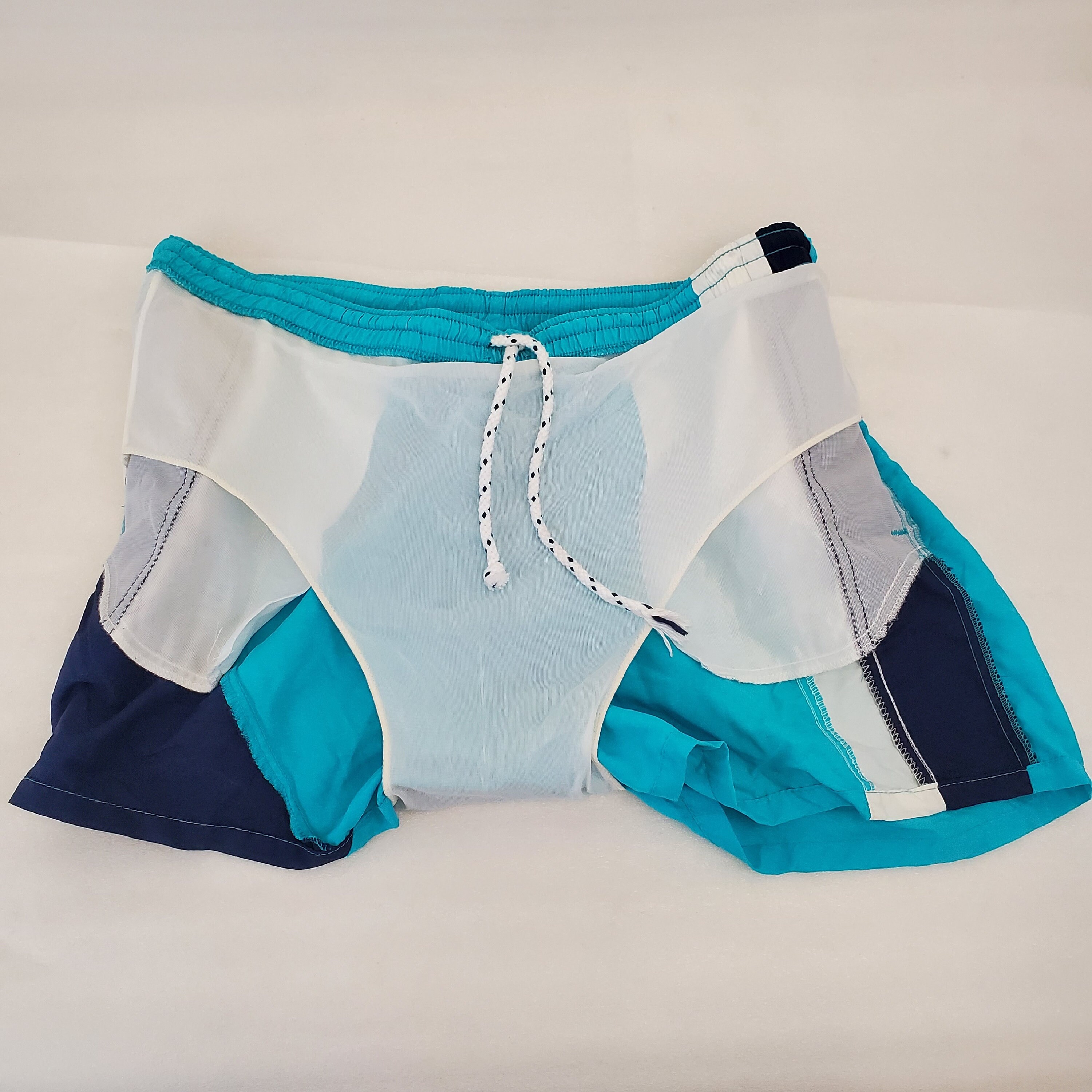 Vintage Men's Jantzen Swim Trunks 80s Large L Made in USA Color Block ...