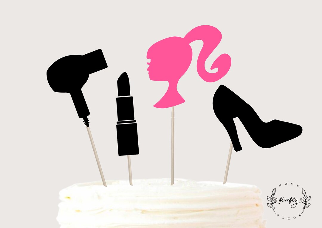 Pink Doll Barbi Spa Cake Topper Girl Centerpieces Birthday Cake Topper ...