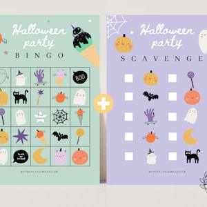 Halloween Party Bingo / Scavenger Hunt Checklist Game Girl/boy Party ...