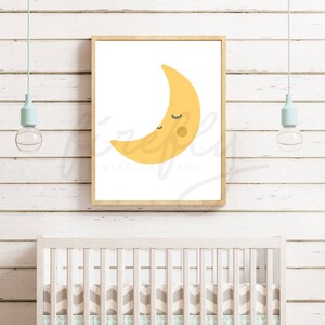 Half Moon Yellow - Nursery Wall Art Decor Kids Bedroom Printable ...