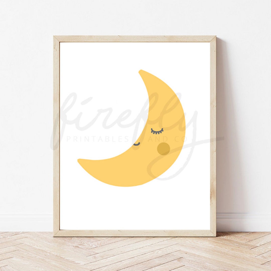 Half Moon Yellow - Nursery Wall Art Decor Kids Bedroom Printable ...