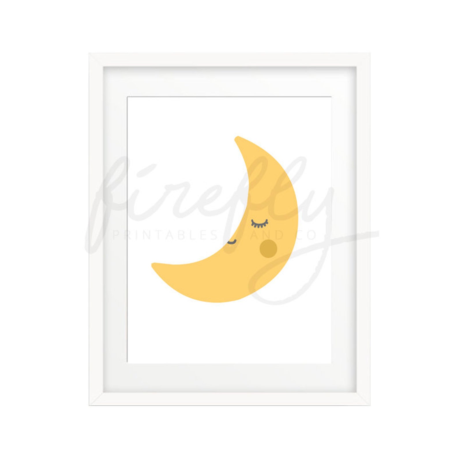 Half Moon Yellow - Nursery Wall Art Decor Kids Bedroom Printable ...